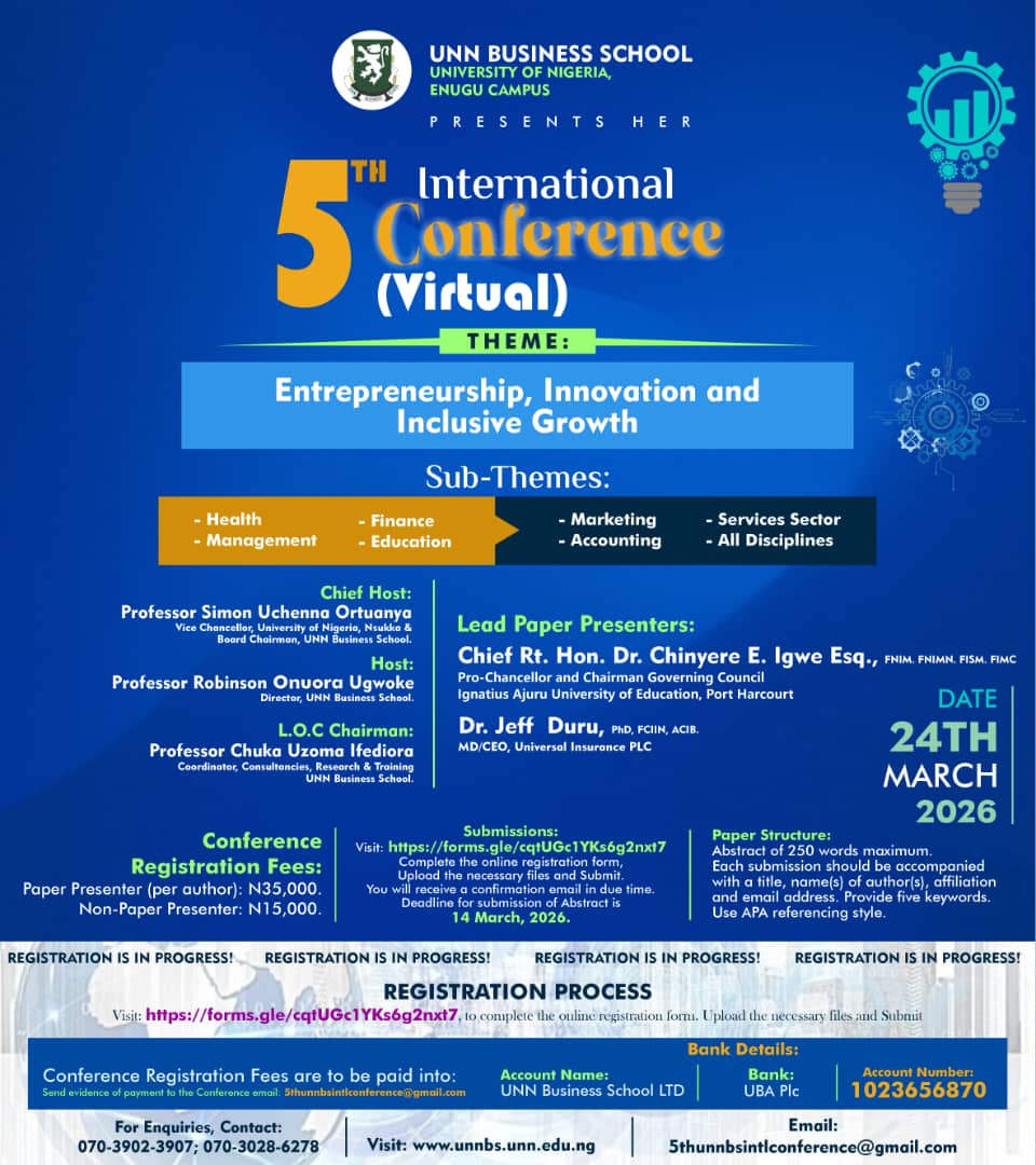 UNN Business School Hosts Successful 5th International Conference ...